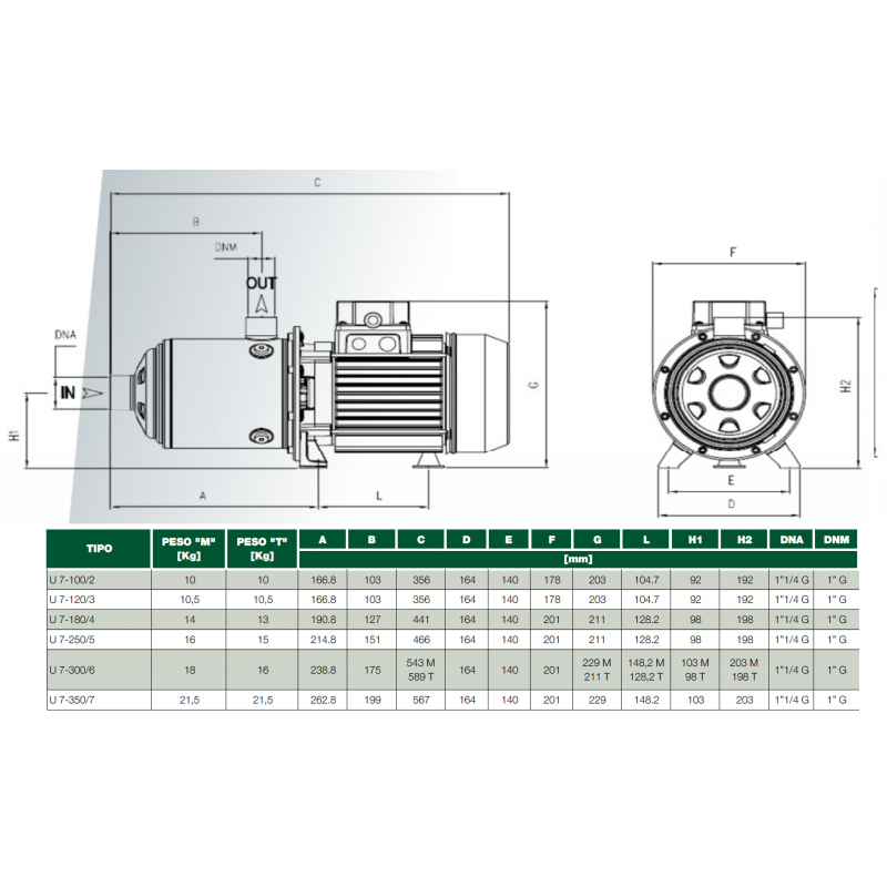 Bombas centrífuga monobloc Caprari CB100M